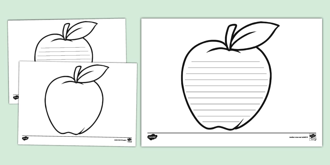 Modèle d'écriture : Une pomme - Twinkl France - Twinkl