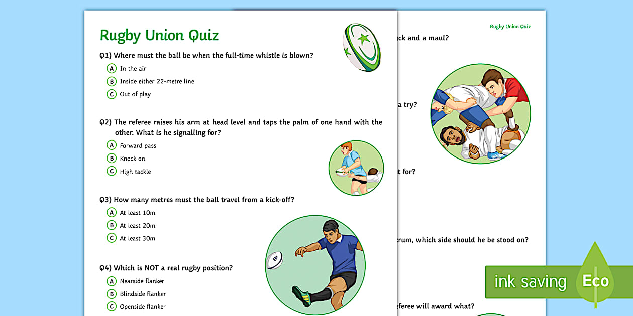 Rugby Union Student Quiz Pack - Twinkl