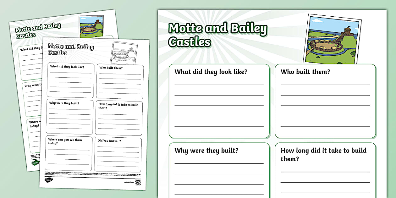 Motte and Bailey Castles Fact File Template - Twinkl