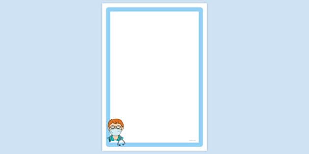 Simple Blank Doctor Mask Page Border | Page Borders | Twinkl
