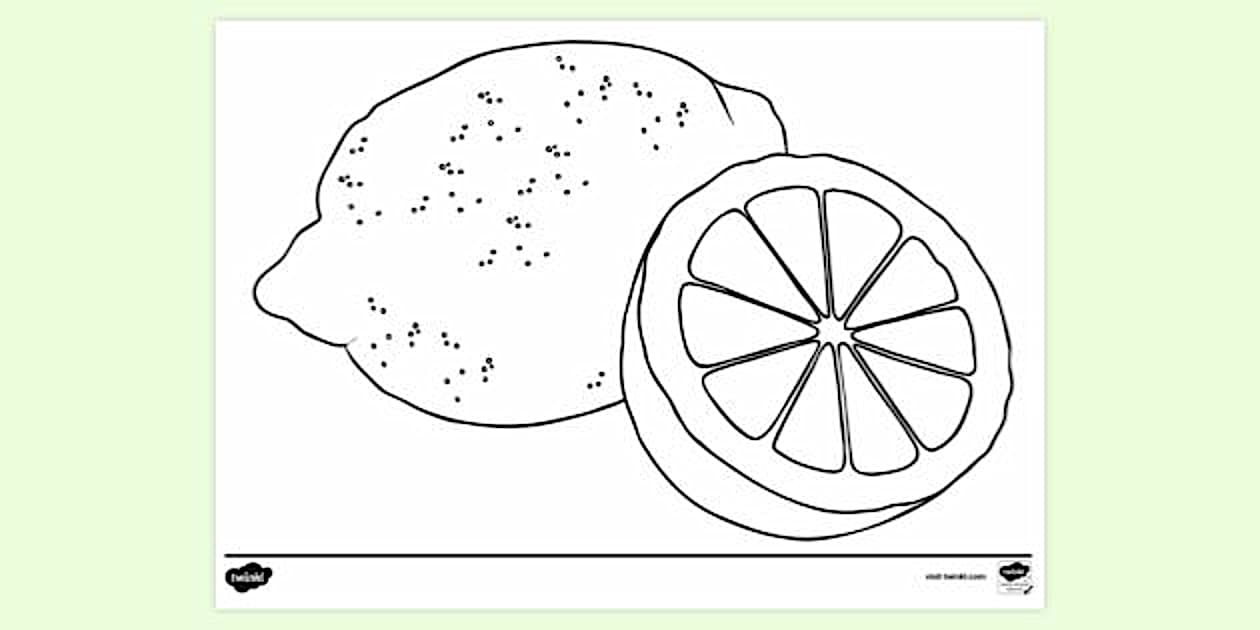 Lemon Colouring Page (teacher made) - Twinkl