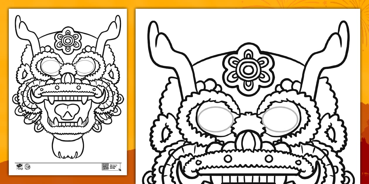Chinese Dragon Mask | Primary Craft Template | Australia