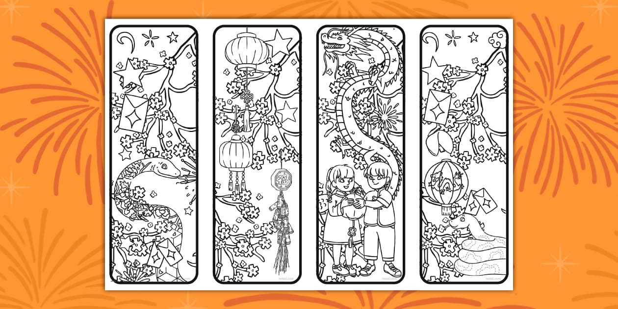 Year of the Snake Colouring Bookmarks (Teacher-Made)