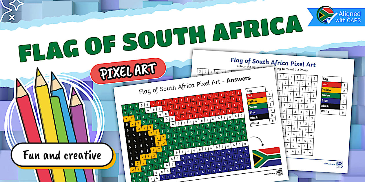Foundation Phase - Flag of South Africa - Pixel Art Template