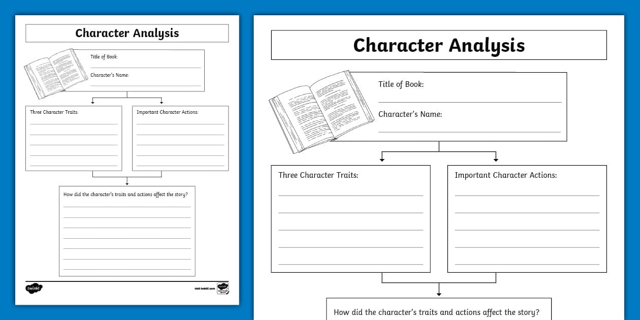 Character Analysis Worksheet for 3rd-5th Grade - Twinkl