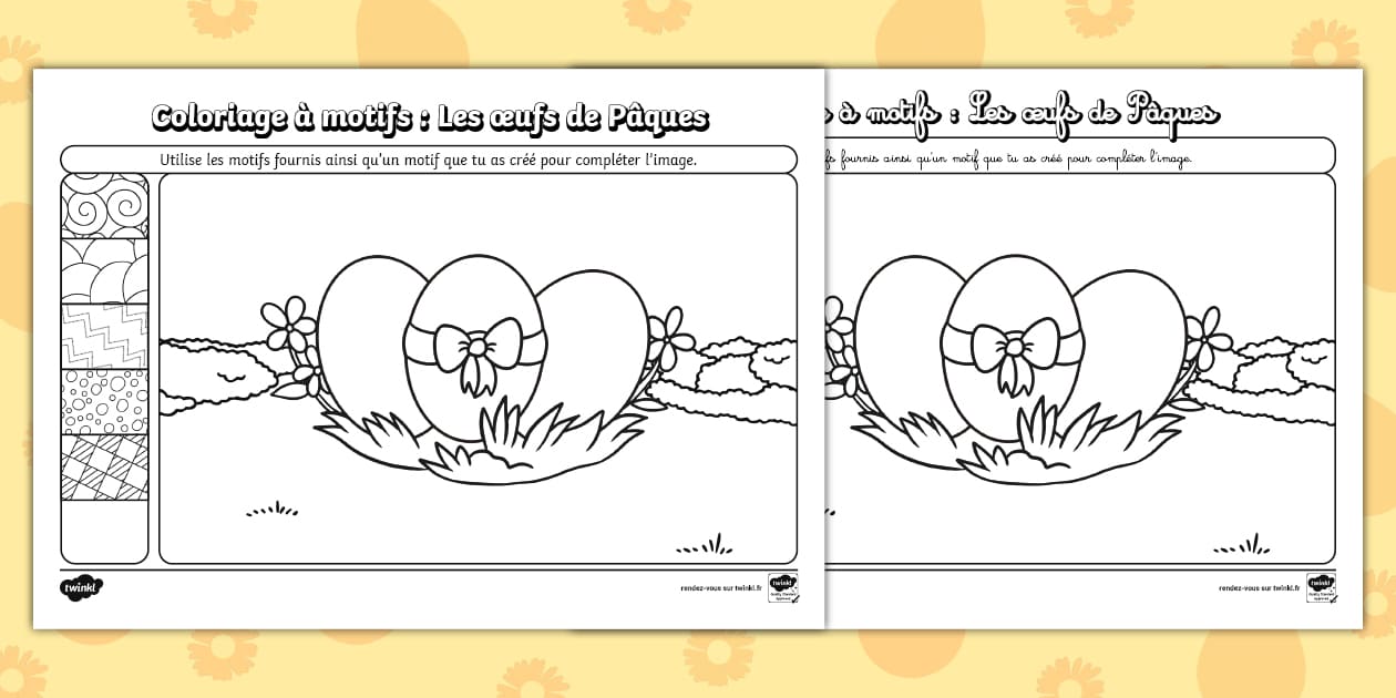 Coloriages à motifs : Les œufs de Pâques (teacher made)