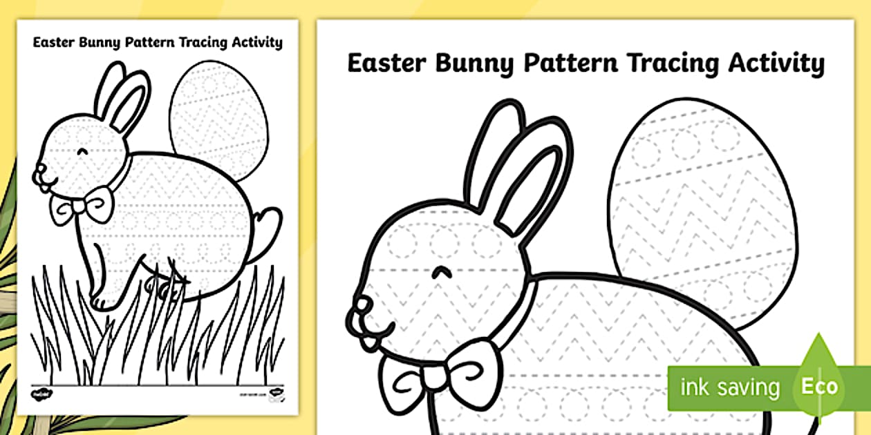 Editable Easter Bunny Pattern Tracing Activity - Twinkl