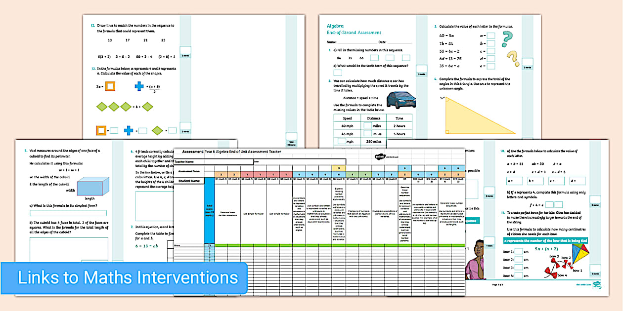 👉 End-of-Unit Maths Assessment Year 6 Algebra | Twinkl | KS2