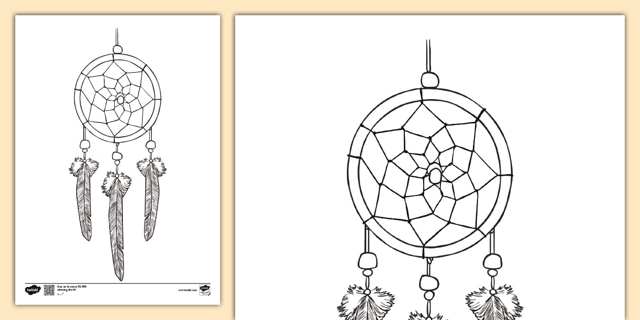 Dream Catcher Colouring Sheet | Colouring Sheets - Twinkl