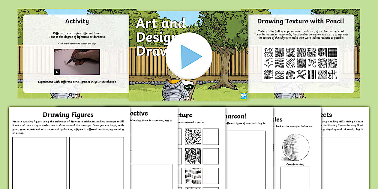 Drawing Worksheets (teacher made) - Twinkl