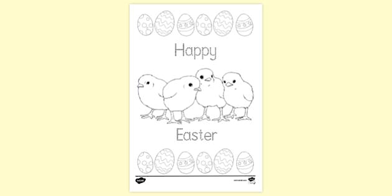 Happy Easter Colouring Page | Colouring Sheets - Twinkl