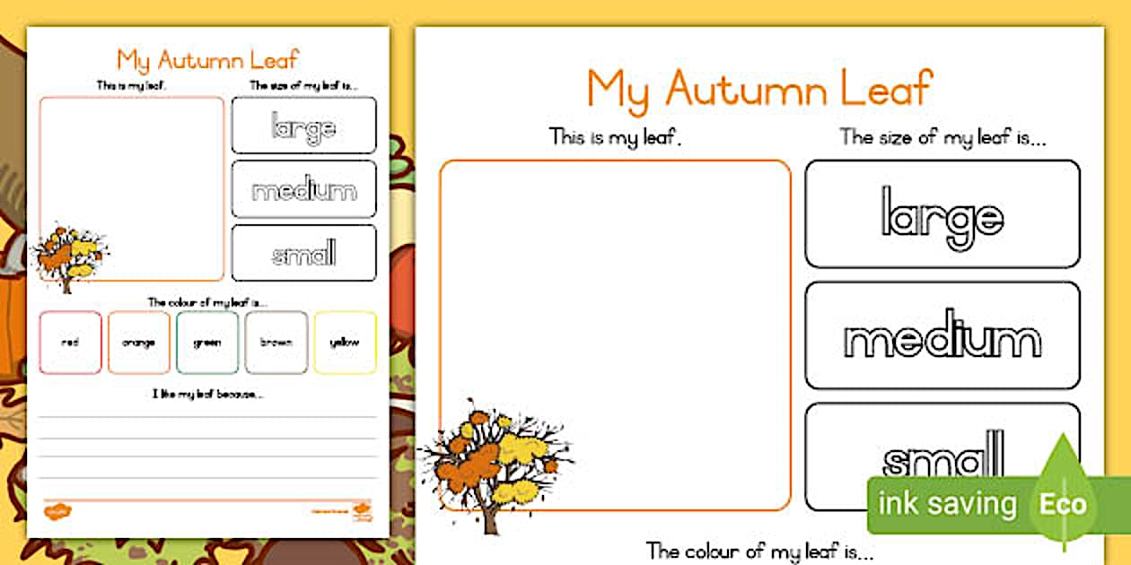 Descriptive Writing For Kids | My Autumn Leaf Activity