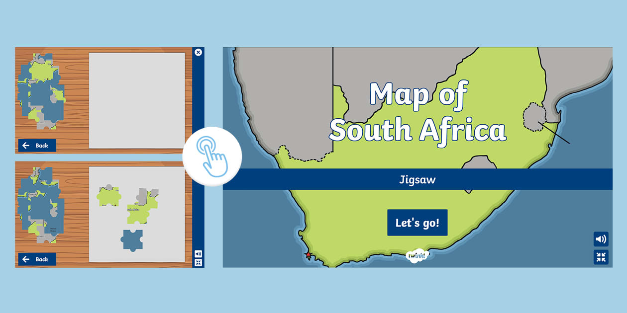 Map of South Africa Interactive Jigsaw Puzzle - Twinkl