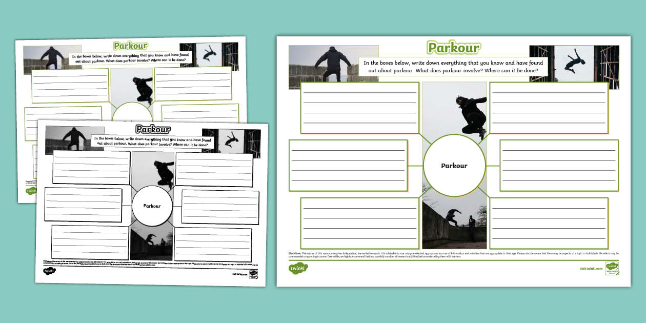 Parkour Mind Map - Twinkl Sport Worksheets - Twinkl