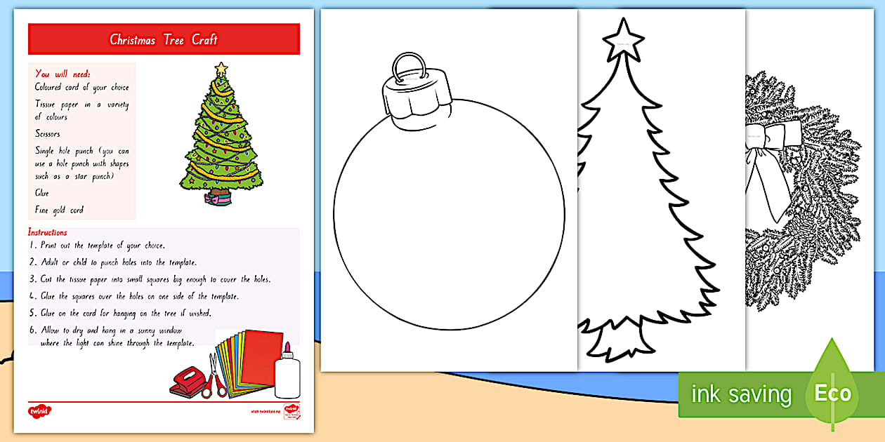 Christmas Tree Craft Activity (teacher made) - Twinkl