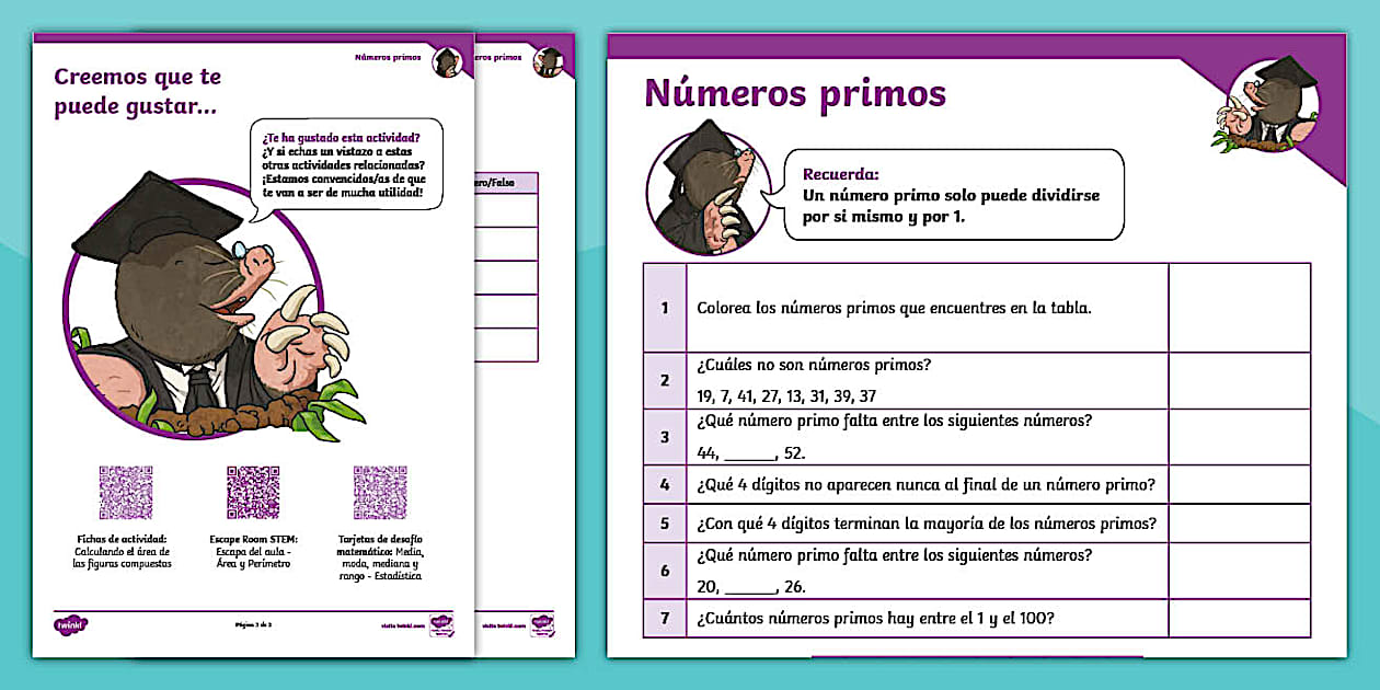 Ficha de actividad: Números primos (Hecho por educadores)