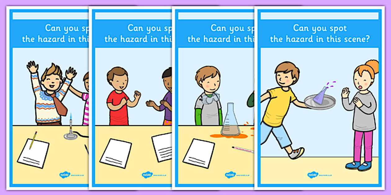 Editable Identifying Hazards in the Science Lab A4 Display Posters
