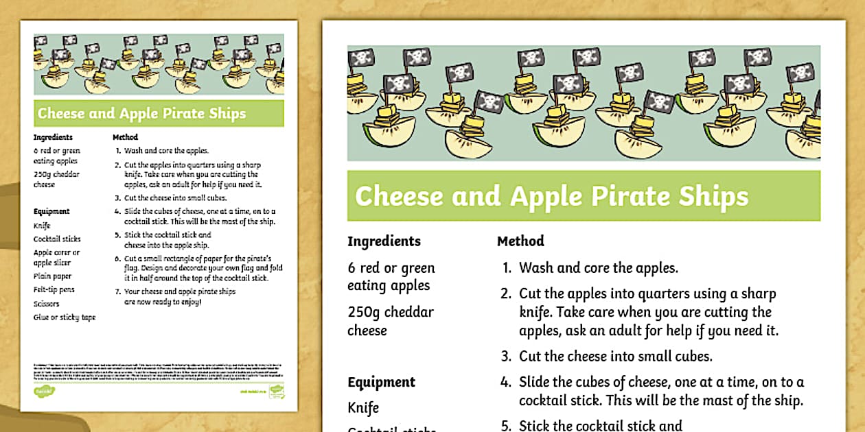 Cheese and Apple Pirate Ships Recipe Step-by-Step Instructions