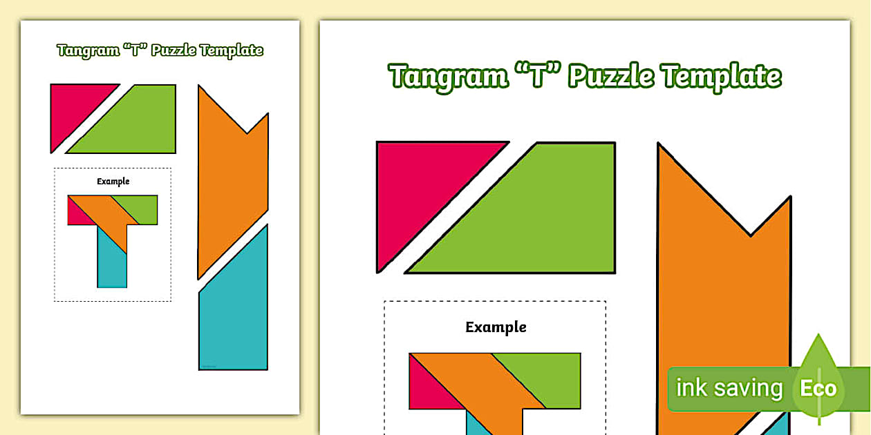 Tangram Letter T Puzzle Template | EYLF and Primary - Twinkl