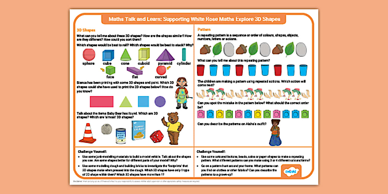 👉 EYFS Maths Talk & Learn Supports White Rose Maths 3D Shapes 👉 EYFS Maths Talk & Learn Supports White Rose Maths 3D Shapes