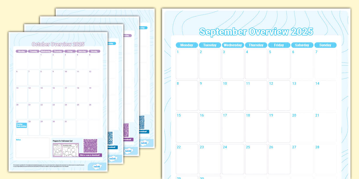 Editable Early Years Monthly Overview (teacher made)
