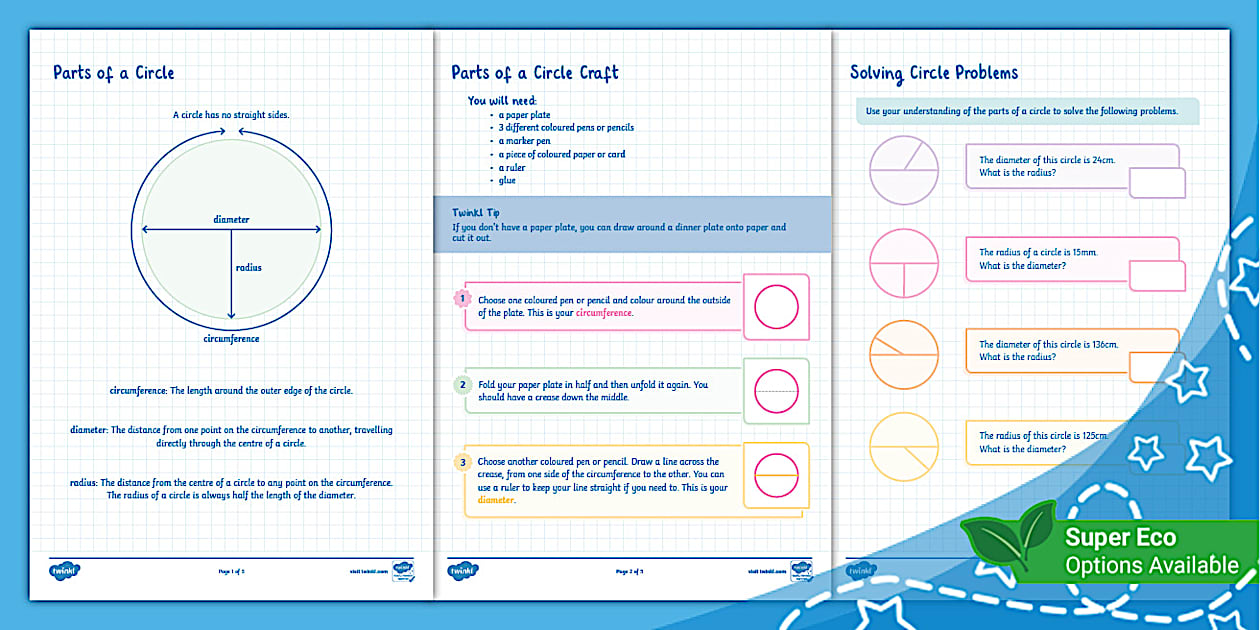 Parts of a Circle (Ages 10 - 11) (teacher made) - Twinkl