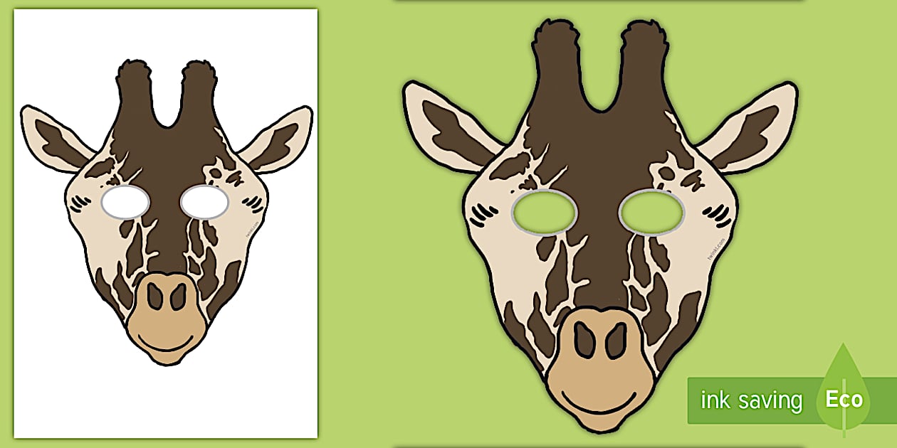 Giraffe Role Play Mask (teacher made) - Twinkl