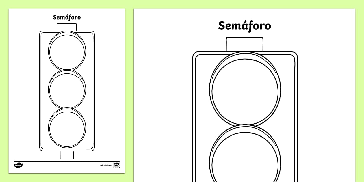 Ficha: Semáforo para colorear | Twinkl (teacher made)