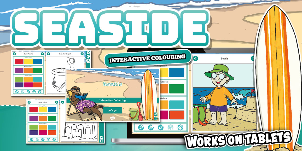 * NEW * Seaside Interactive Colouring