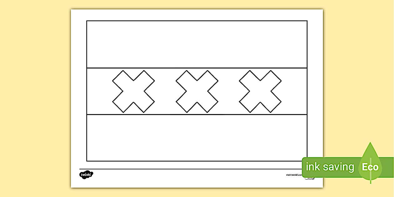 Amsterdam Flag Colouring Page (teacher made) - Twinkl