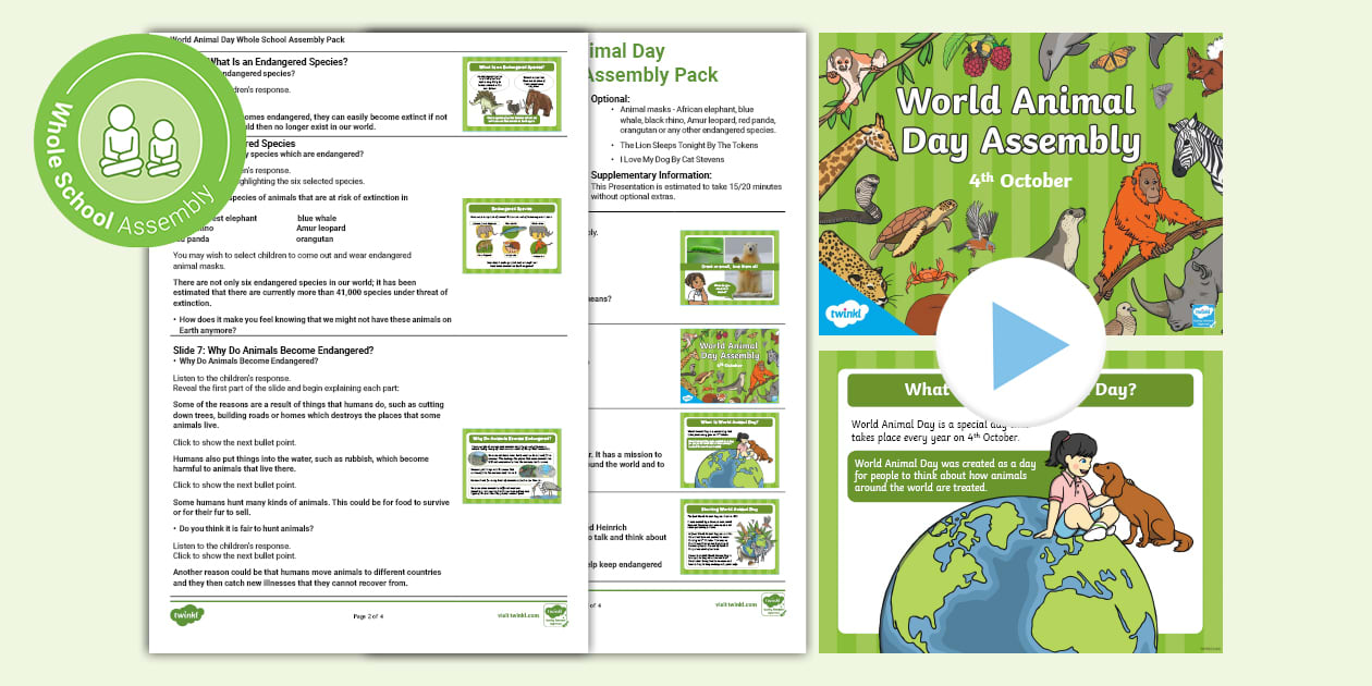 World Animal Day Whole School Assembly Pack