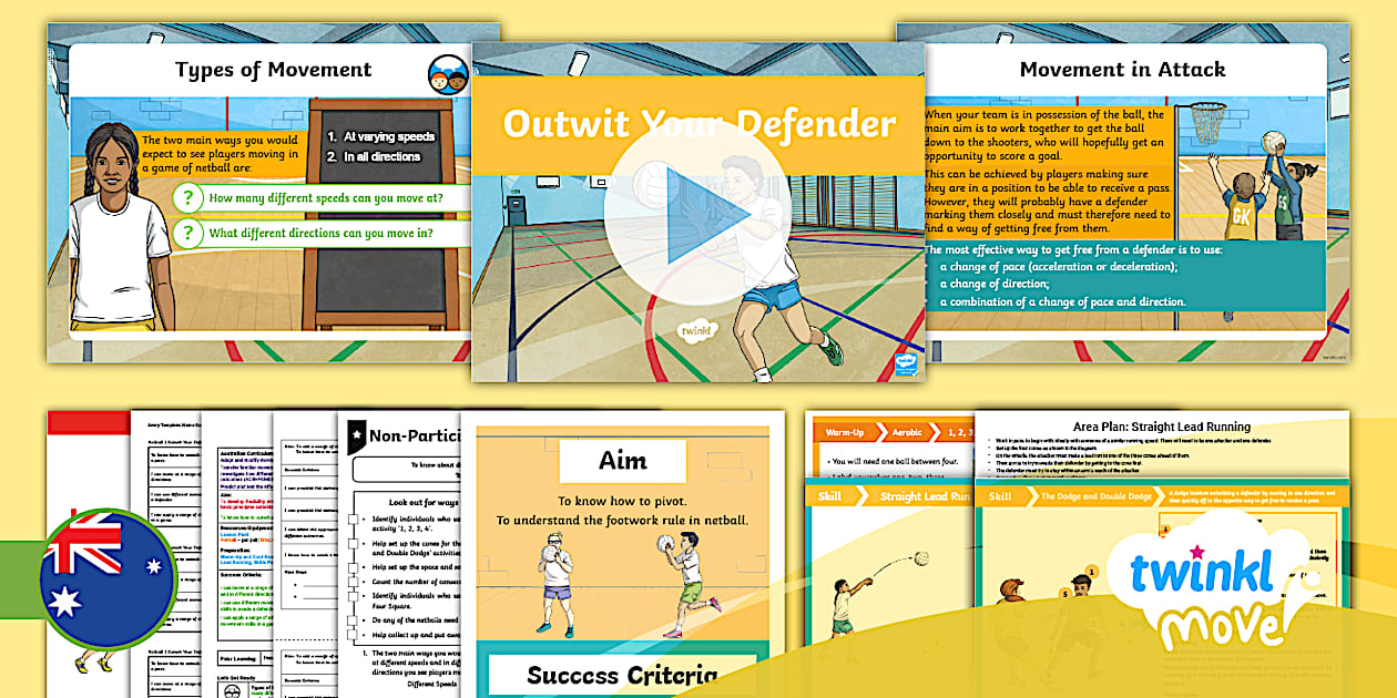 Move PE Year 6 Netball Lesson 4: Outwit Your Defender Lesson Pack