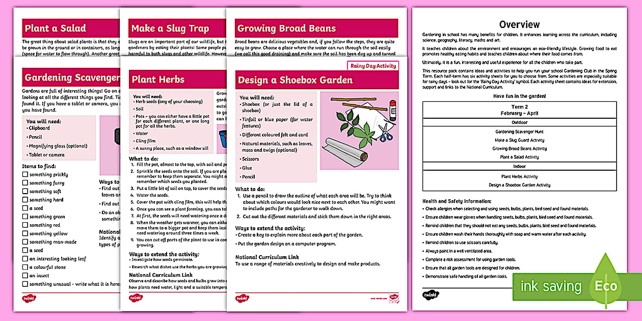 Gardening Club Spring 2 Activity Pack