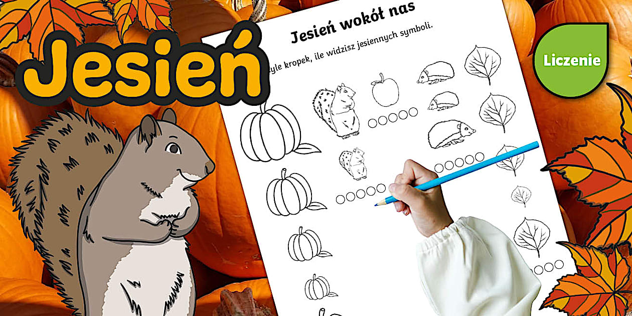 Jesień wokół nas | Liczenie w przedszkolu | Karta pracy