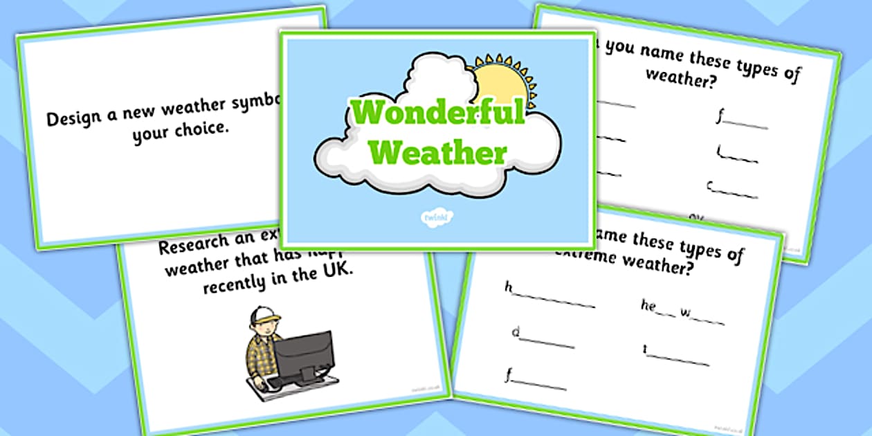 Wonderful Weather Challenge Cards - Twinkl