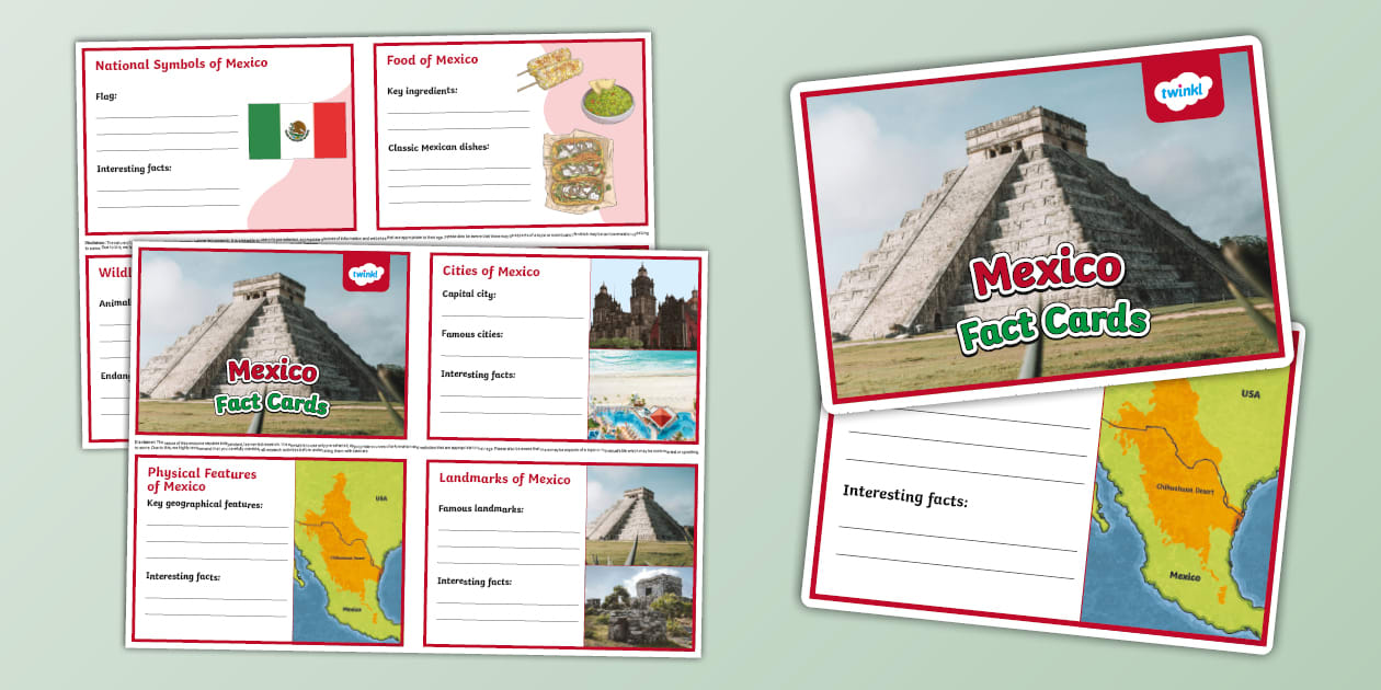 Mexico Fact Cards Template (Teacher-Made) - Twinkl