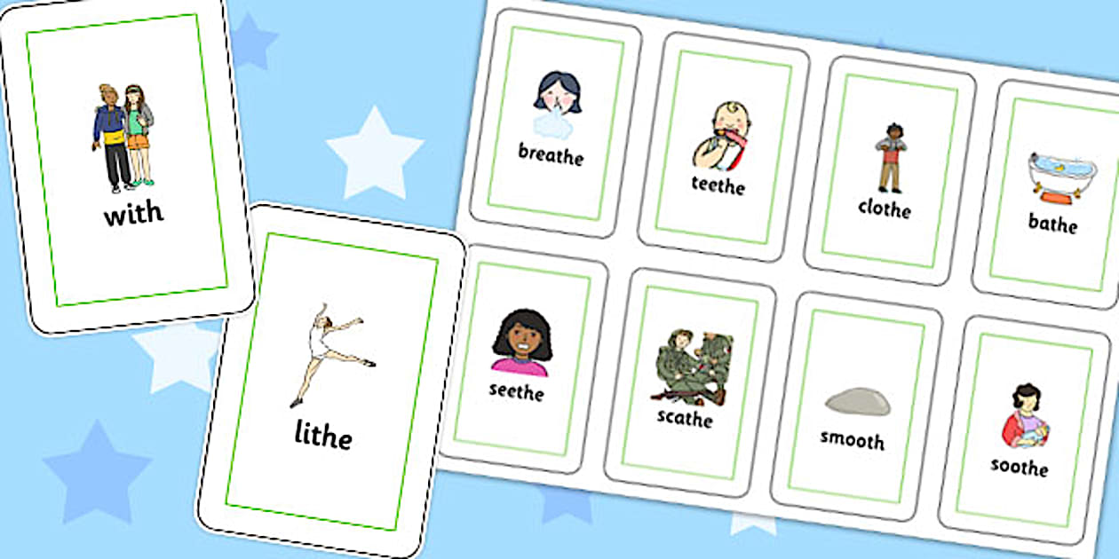 Final Voiced 'th' Sound Playing Cards (teacher made)