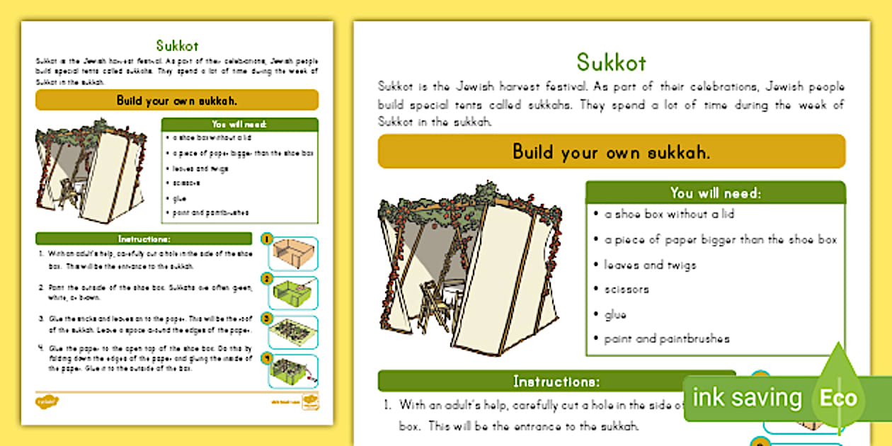 Printable Build a Sukkah Craft for Kids | Twinkl USA