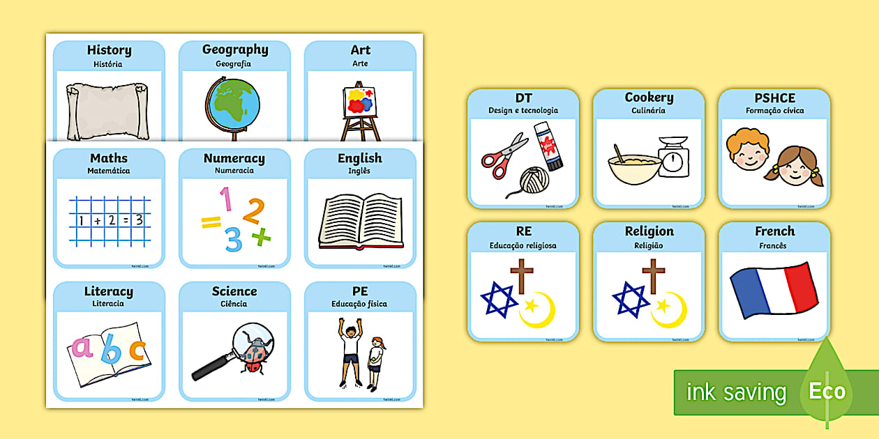 Visual Timetable for School English/Portuguese - SEN Visual Timetable for