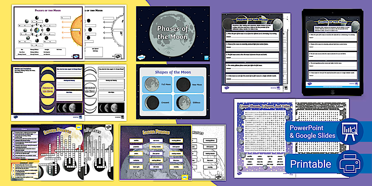 Sixth Grade Phases of the Moon Lesson Pack