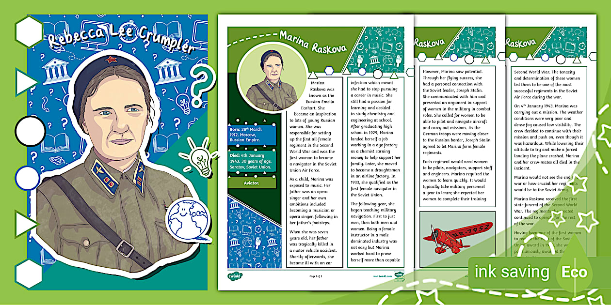 Significant People: Marina Raskova (teacher made) - Twinkl