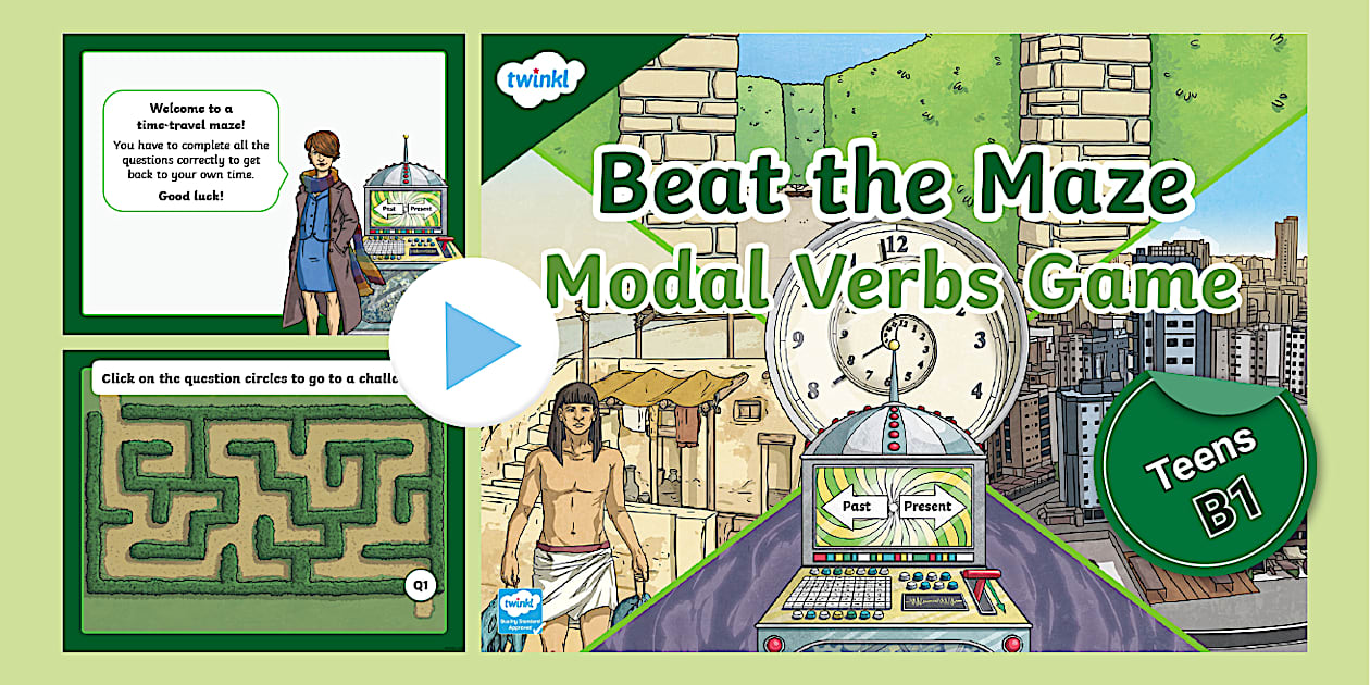 ESL Beat the Maze Game: Modal Verbs [Teens, B1] - Twinkl