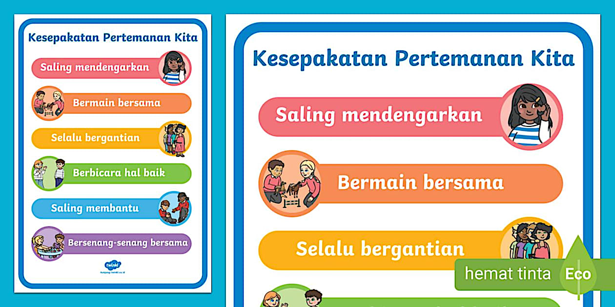 Poster Kesepakatan Pertemanan - Twinkl Indonesia - Twinkl