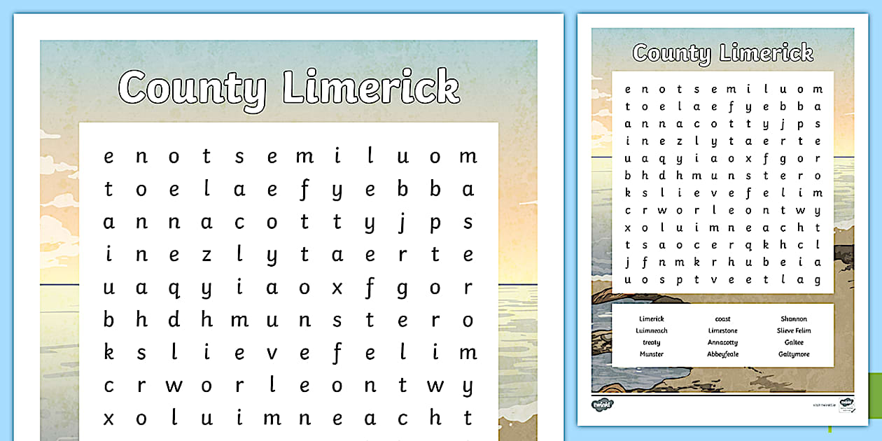 County Limerick Word Search (teacher made) - Twinkl