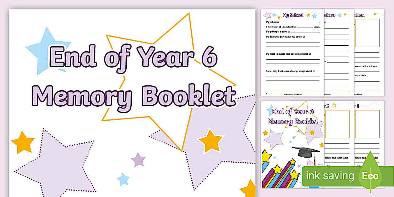 Editable Year 6 Graduation Memory Booklet (teacher made)