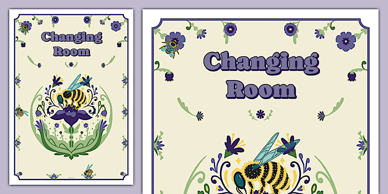 Bee-Themed Changing Room Display Posters (teacher made)