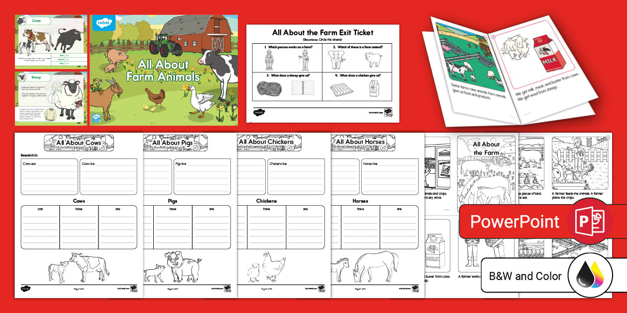 Kindergarten All About the Farm Lesson Pack (teacher made)