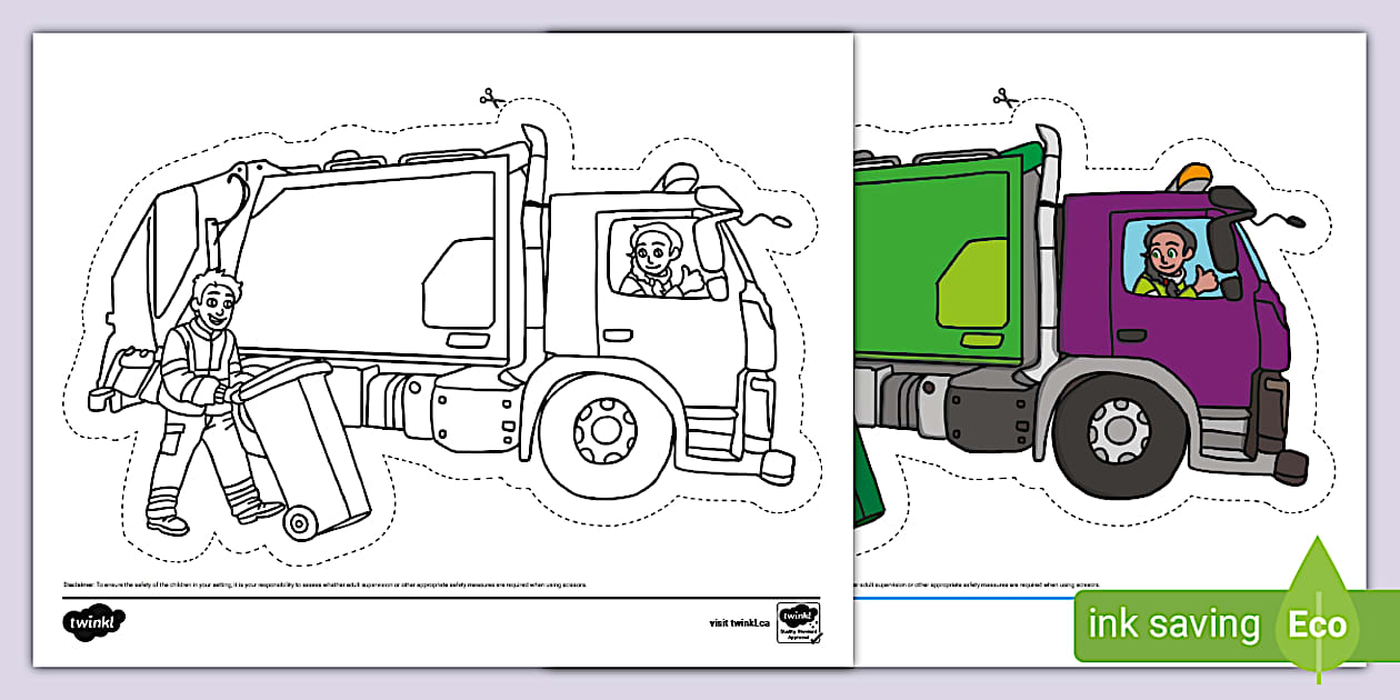 Recycling Truck Display Cut-Out (teacher made) - Twinkl
