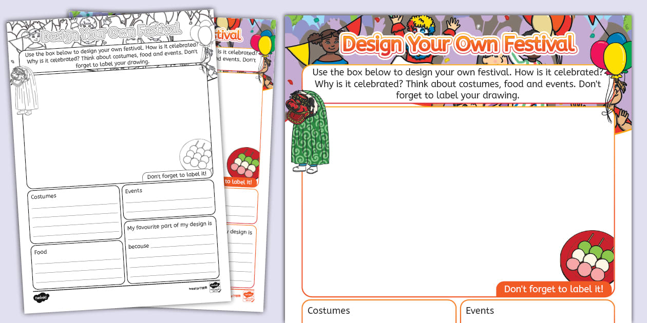 Design Your Own Festival Worksheet teacher Made Twinkl