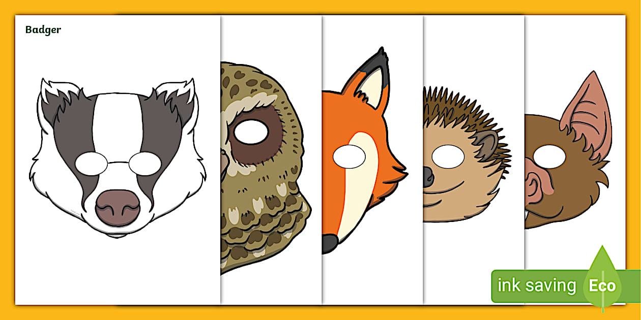 Nocturnal Animals Role-Play Masks (Teacher-Made) - Twinkl